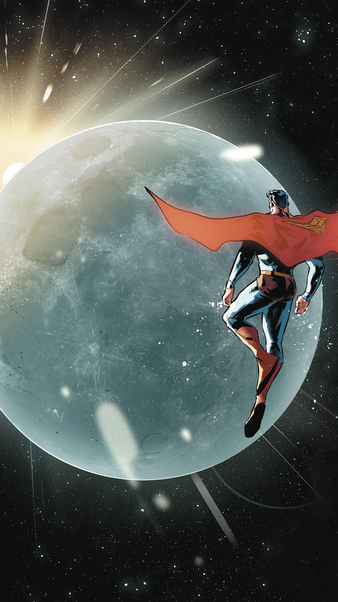 Superman Floating In Space
